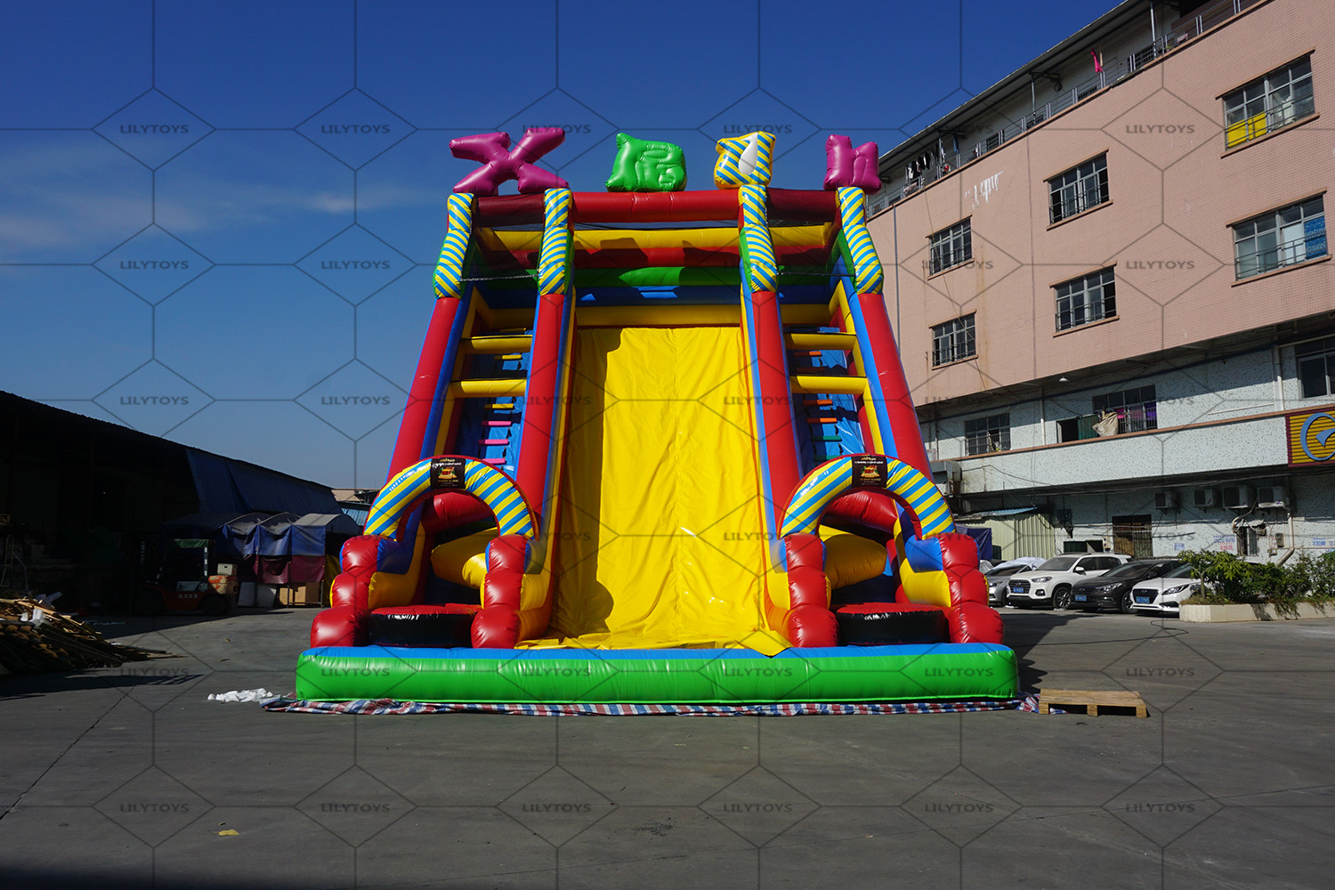Custom Inflatable high slide with letter