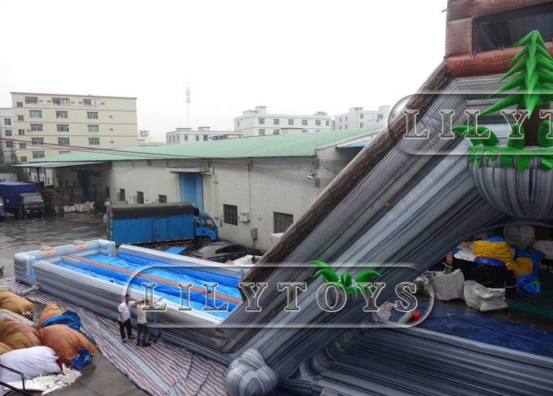 Custom wooden inflatable giant hippo slide