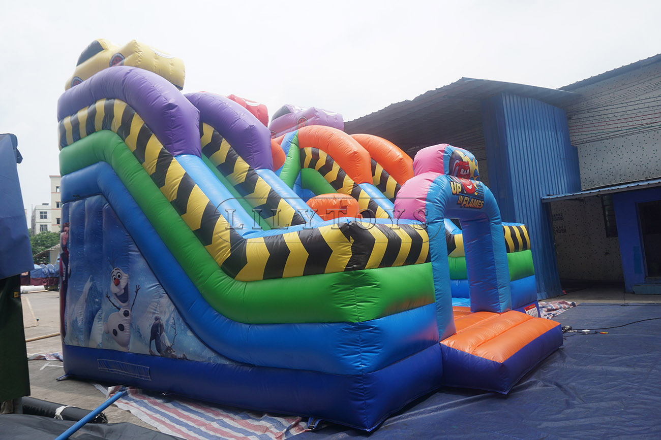 Inflatable race car theme children bouncy slide Supply